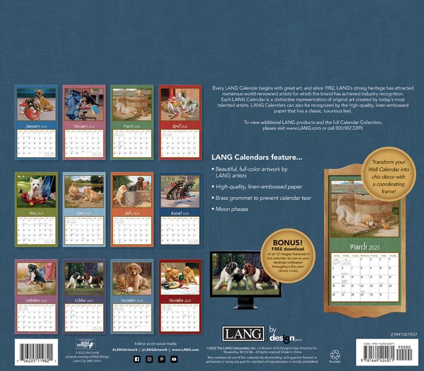 Calendar - Puppy – Sunset Nursery